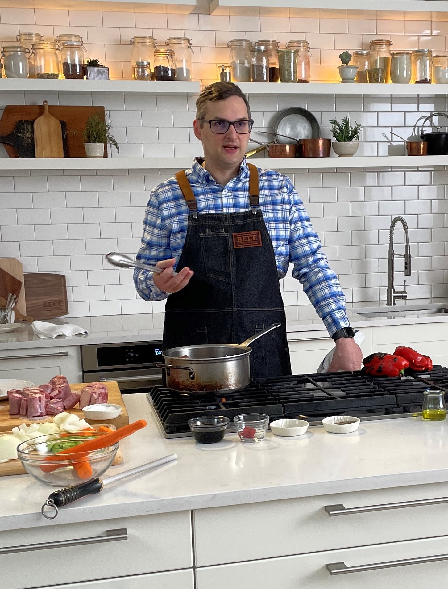 Fire Roasted Peppers with Braised Oxtail